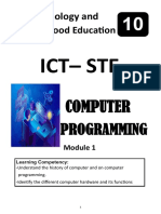 Quarter 1 - Module 1: To Computer Programming: (Special Science Class) | PDF | Computer ...