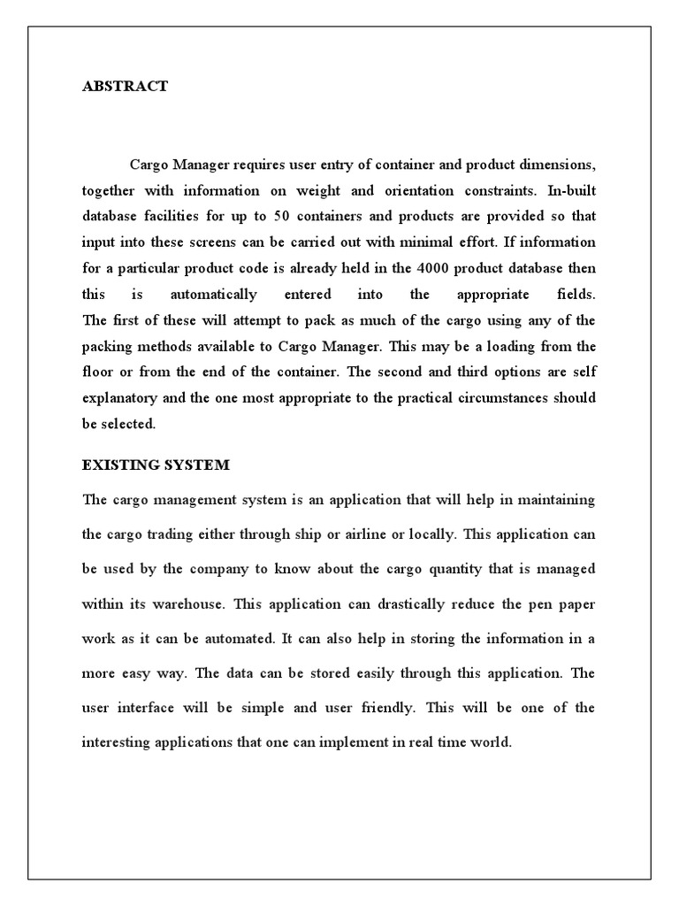 16.cargo Management System | PDF | Databases | Cargo