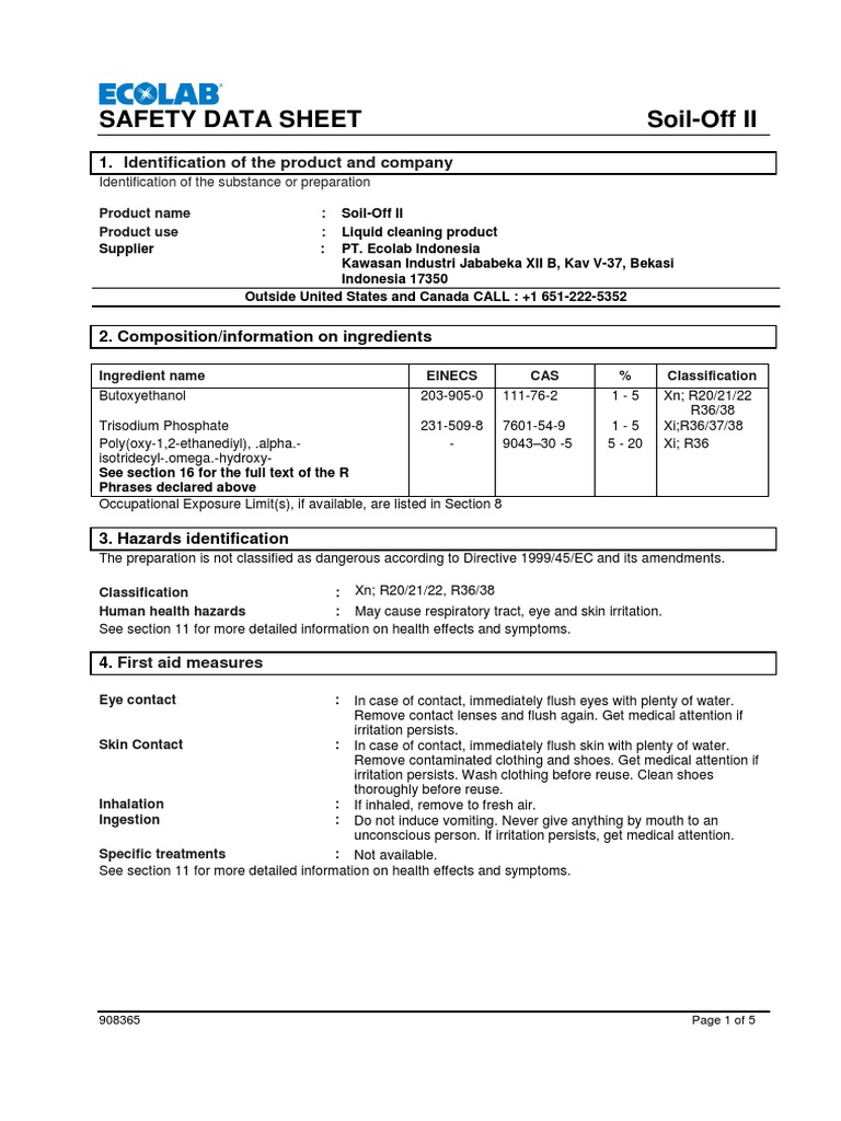 IID-EN-SDS16-Soil Off II - MSDS | PDF | Sewage Treatment | Physical Sciences