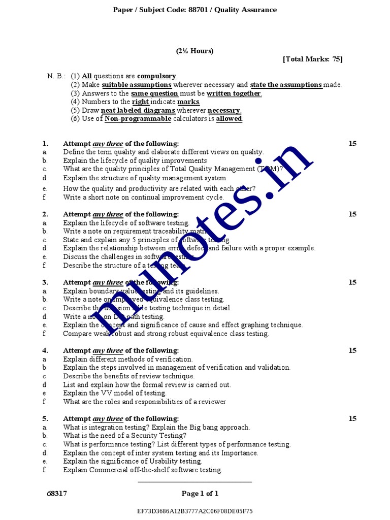 TYBSC-IT - SEM6 - SQA - APR19 Munotes Mumbai University | Download Free ...