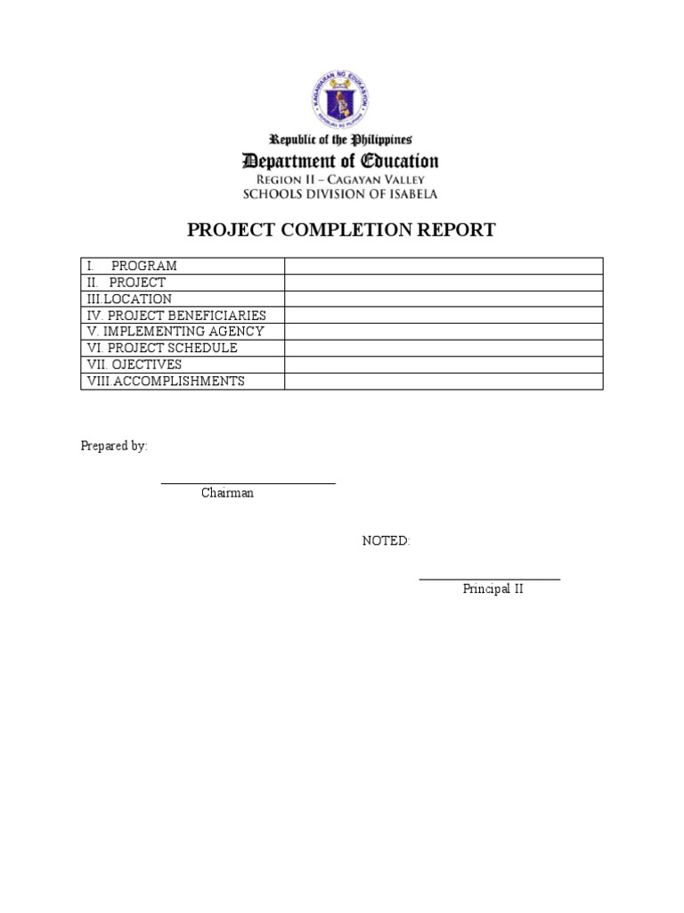 Project Completion Report | PDF