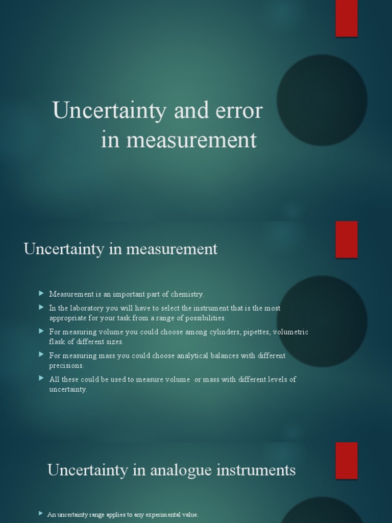 Uncertainities and Errors in Measurement | PDF | Observational Error | Accuracy And Precision