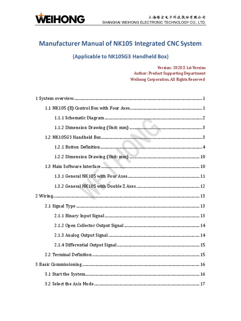 nk105 CNC Controller Manual | PDF | Switch | Cartesian Coordinate System