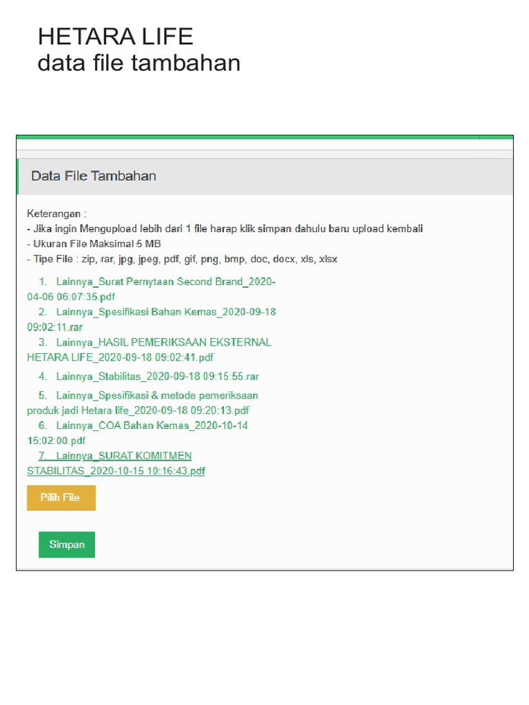 Hetara Life Data File Tambahan | PDF