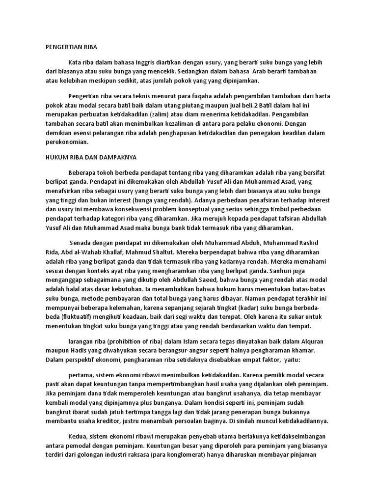 Pengertian Riba | PDF