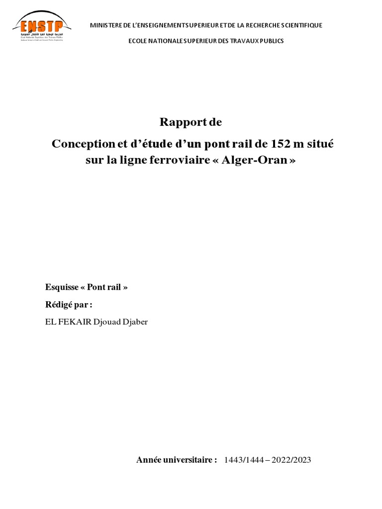 Rapport Défintf Pont Rail 22 02 | PDF | Pont | Transport