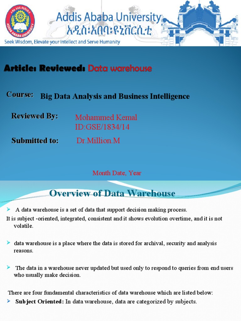Overview of Data Warehouse Concepts | PDF | Data Warehouse ...