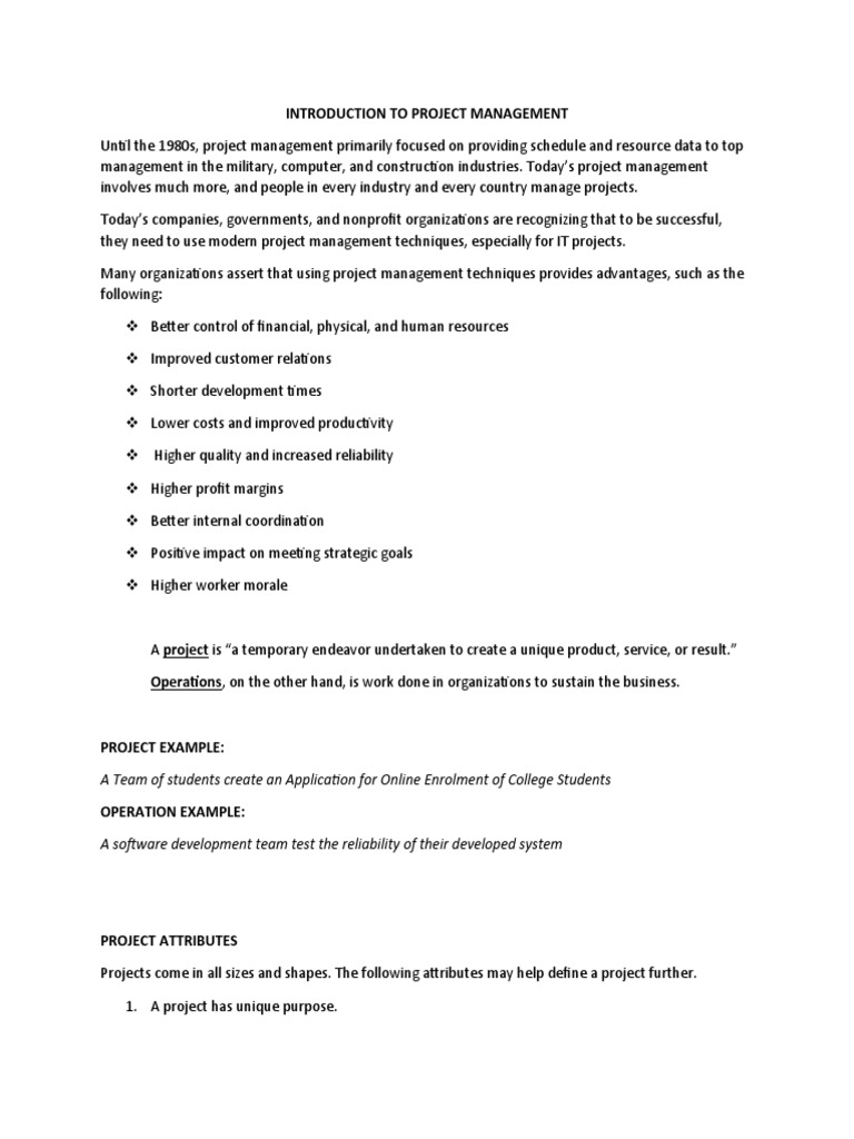 Introduction To Project Management | PDF | Project Management ...