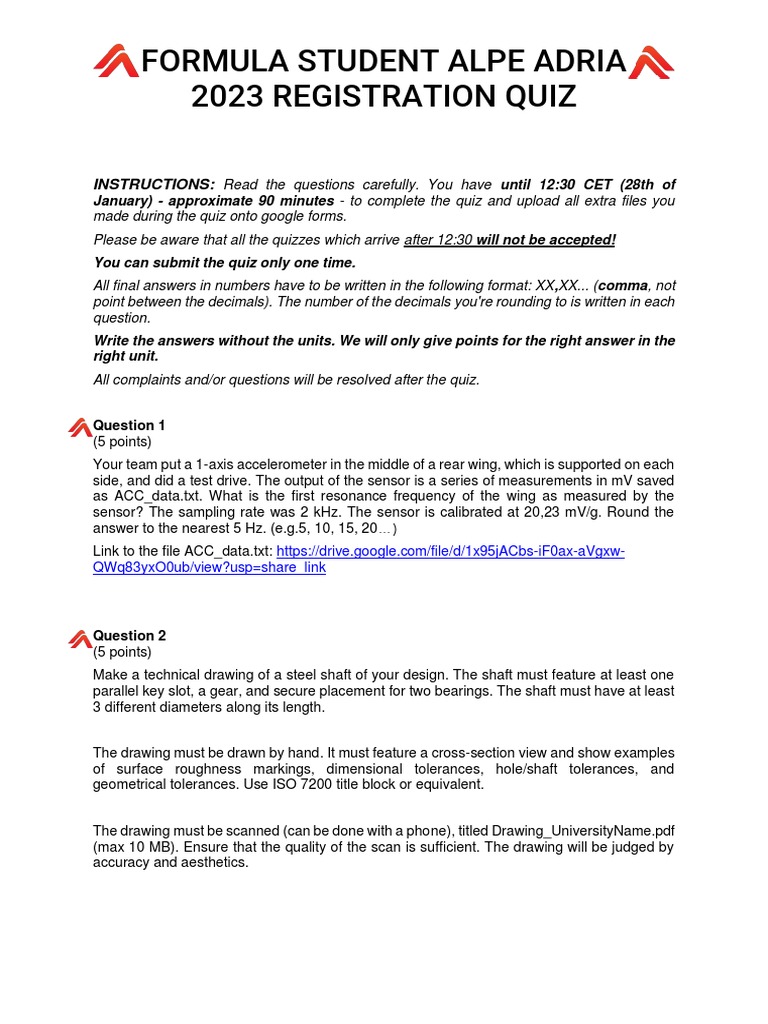 FSAA Quiz 2023 | PDF