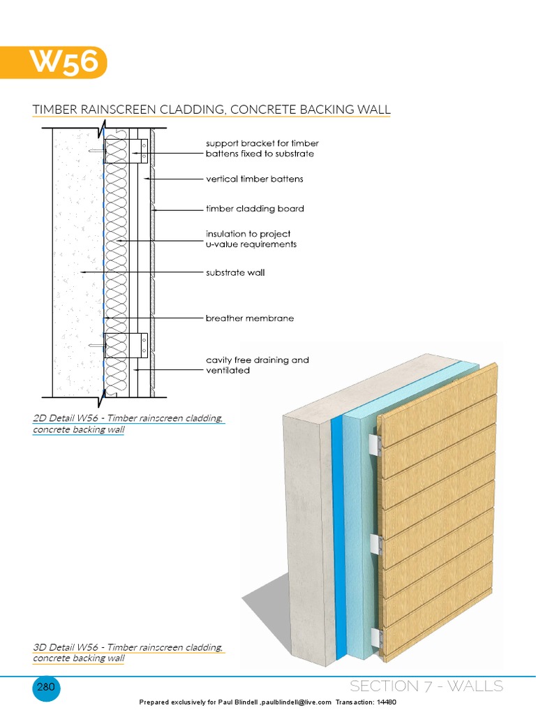 Timber Rainscreen Cladding, Concrete Backing Wall: Section 7 - Walls | PDF