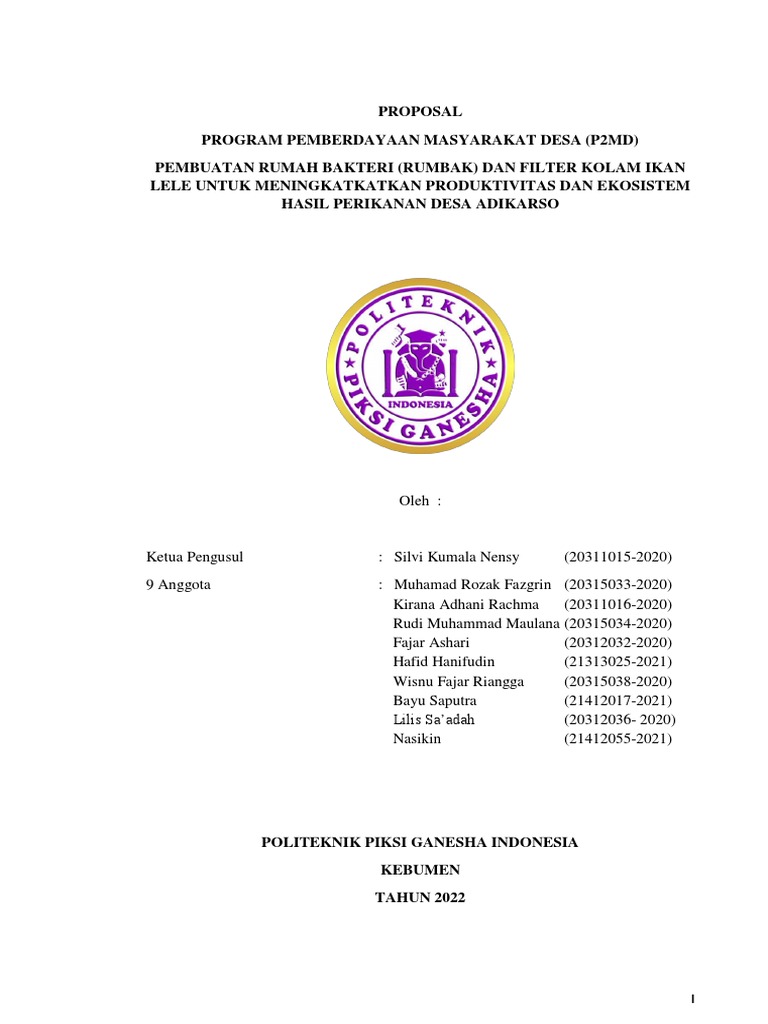 Proposal Pengajuan P2MD UKM Media Digital Tahun 2022 | PDF