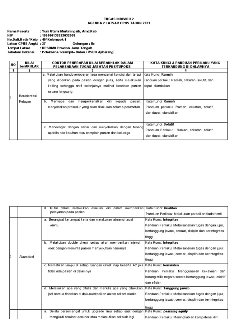 TUGAS INDIVIDU Agenda 2 | PDF | Karier & Perkembangan