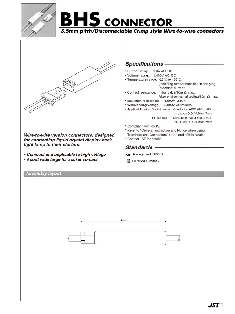 Connector: 3.5mm Pitch/disconnectable Crimp Style Wire-To-Wire ...