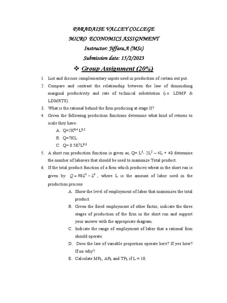 Group Assignment (20%) | PDF