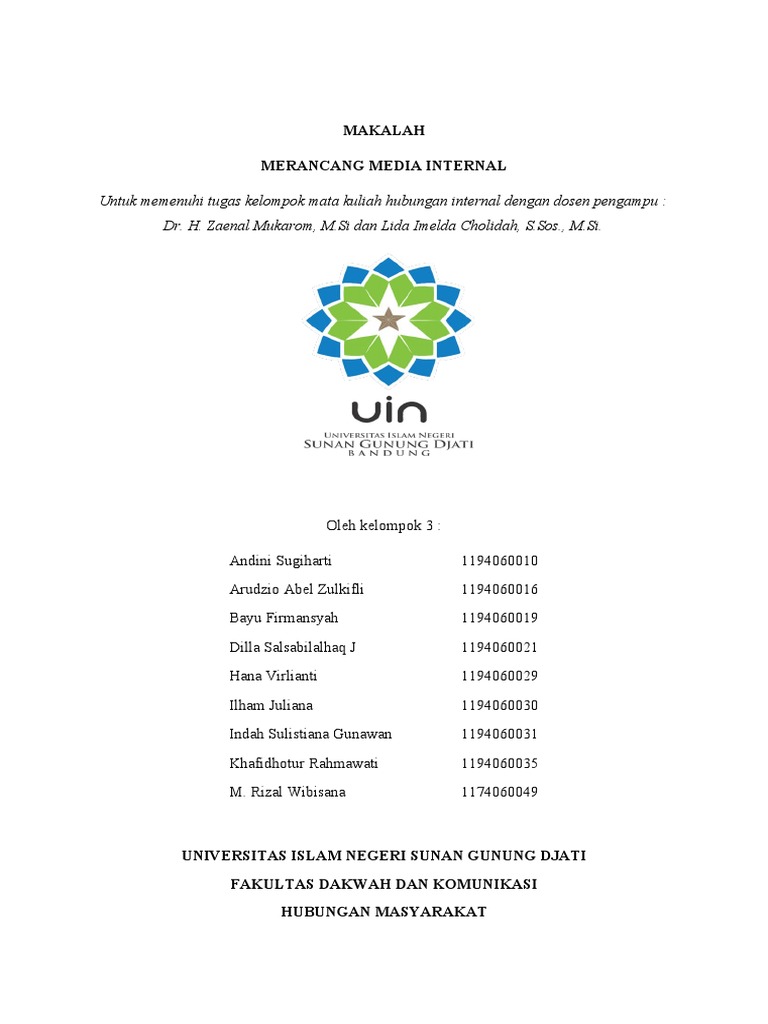 Kelompok 3 Merancang Media Internal Makalah-Hubungan Internal | PDF
