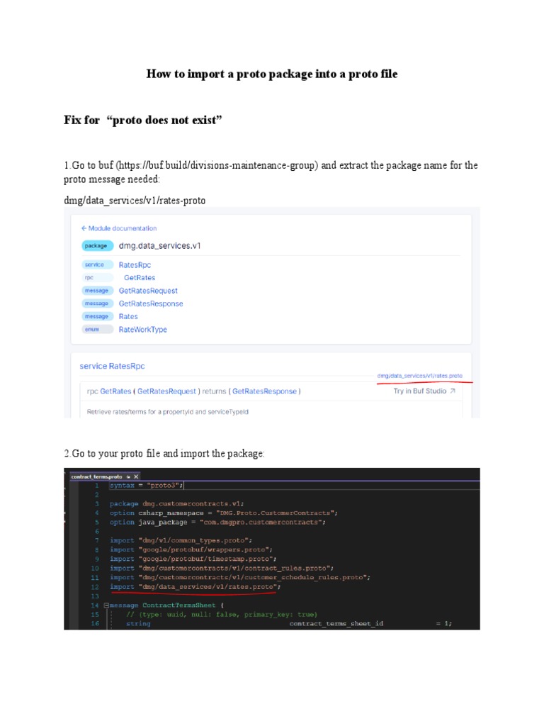 How To Import A Proto Package Into A Proto File | PDF