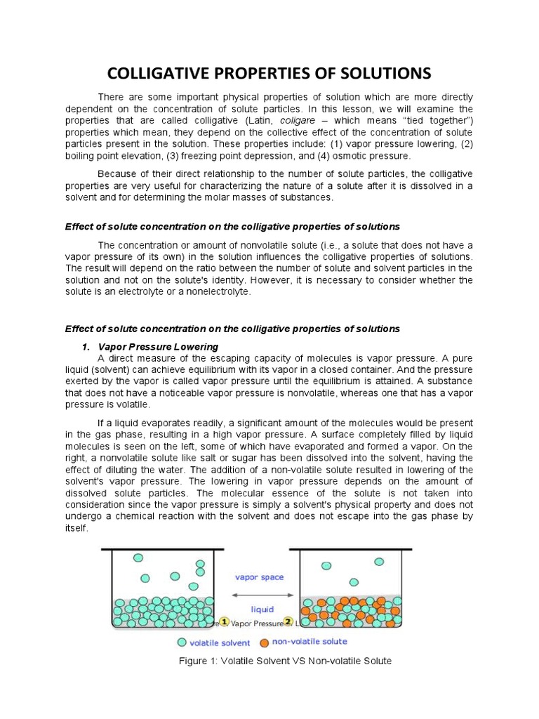 Colligative Properties of Solutions Explained | PDF | Physical Sciences | Chemistry