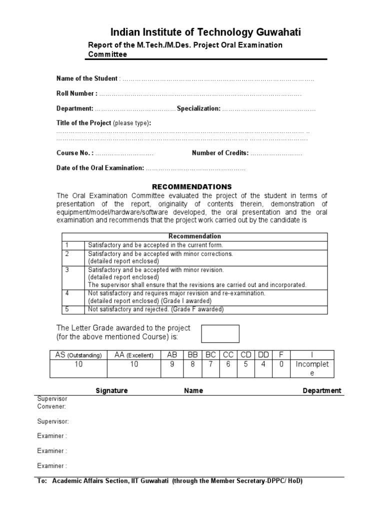 Oral Exam Report Mtech | PDF Oral Exam Report Mtech | PDF