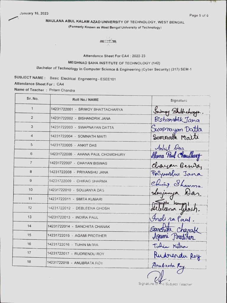 CS CS Ca4 Attendance | PDF
