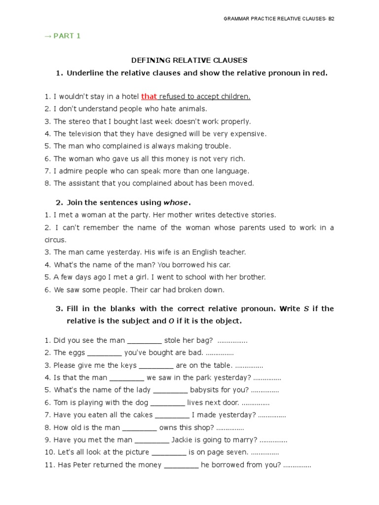 Editado - Helen Carolina Sango Chacon - Relative Clauses B2 | PDF | English Language | Clause