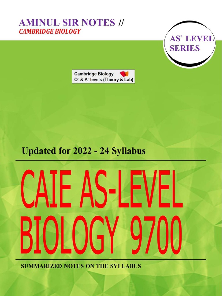 3 AMINUL SIR NOTES AS Biology 9700 Series ENZYMES Final | PDF