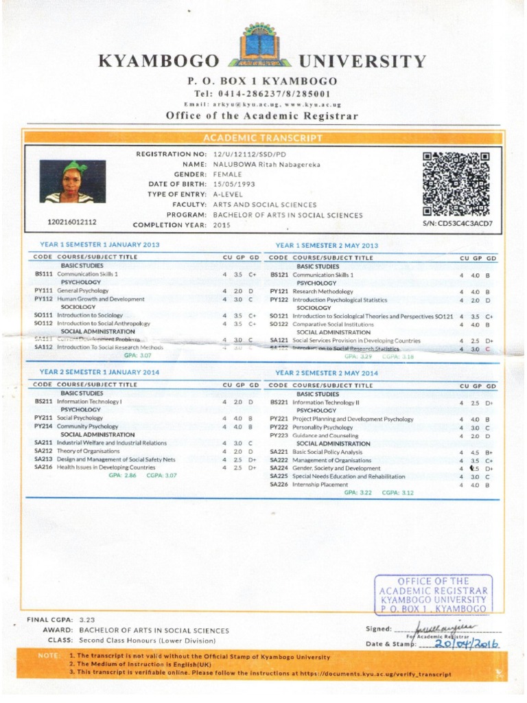 NALUBOWA RITAH - Transcript | PDF