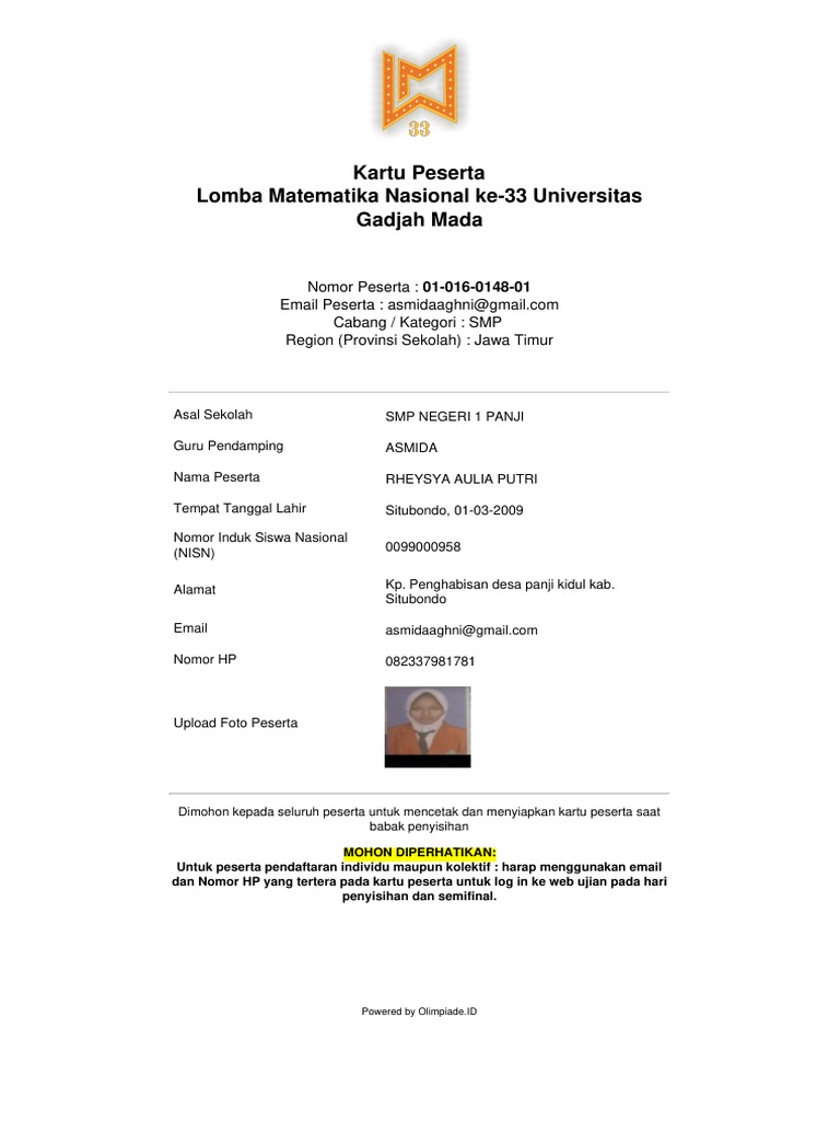 Kartu-Peserta - PDF Ugm | PDF