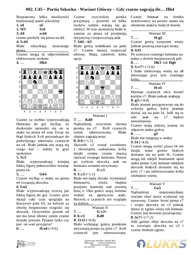 C-45 - Partia Szkocka - Gdy Czarne Zagrają Żle - Hh4 | PDF