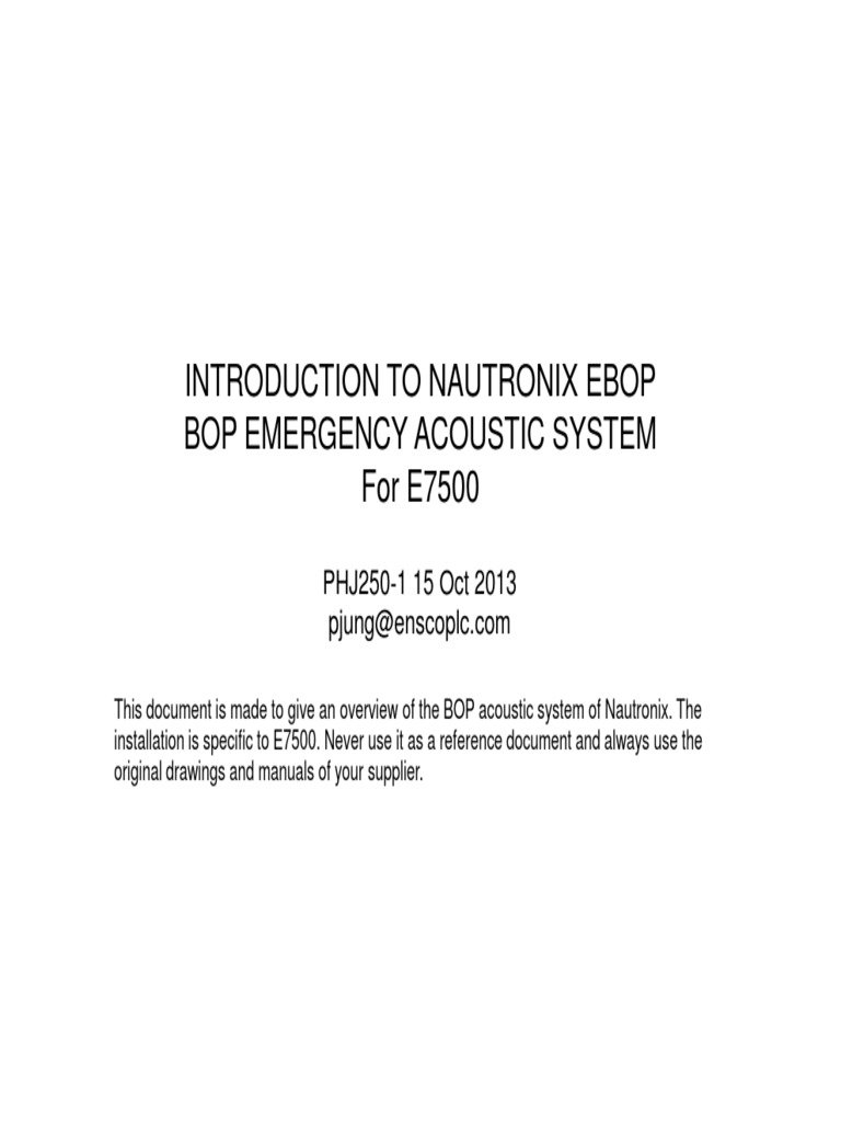 Nautronix EBOP | PDF