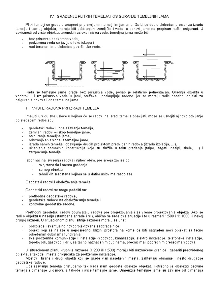 Mehanika Tla I Fundiranje 9 Gradjenje Plitkih Temelja I Osiguranje ...