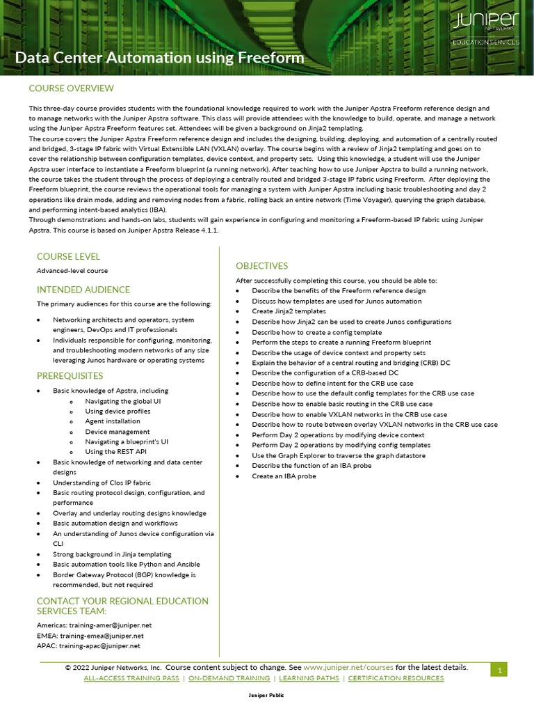 Data Center Automation Using Juniper Apstra Freeform (APSTRAFF) | PDF ...