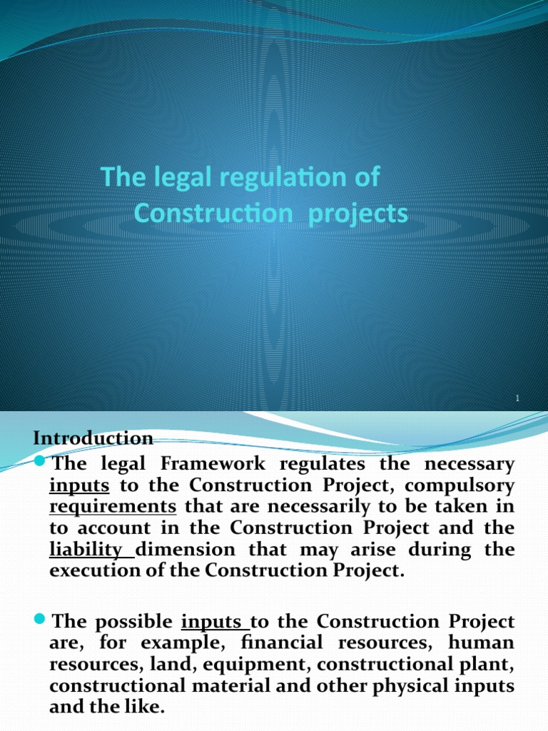 The Legal Regulation of Construction Projects | PDF | Procurement ...