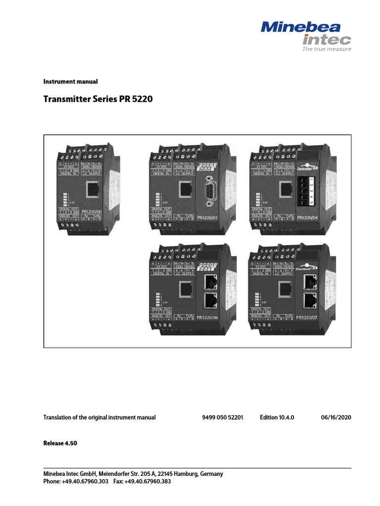 Man pr5220 Inst en 949905052201-Rel450 | PDF | Parameter (Computer Programming) | Safety