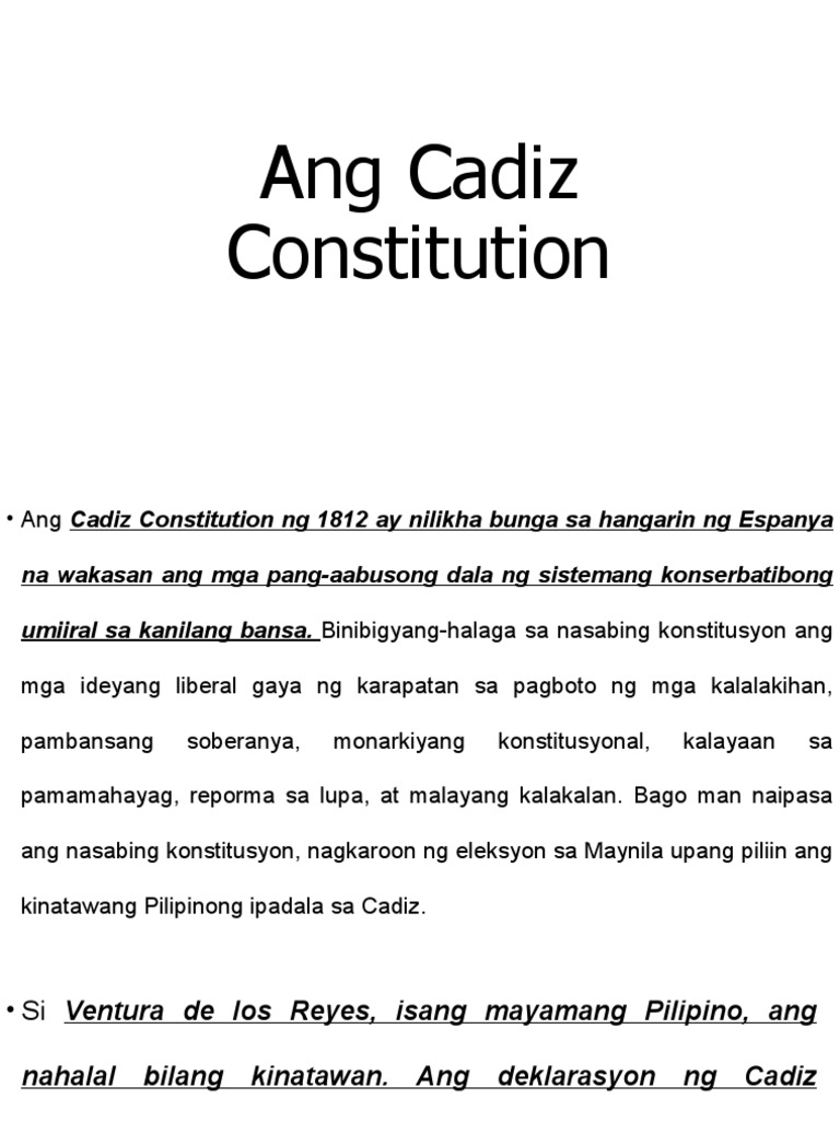 Ang Cadiz Constitution | PDF