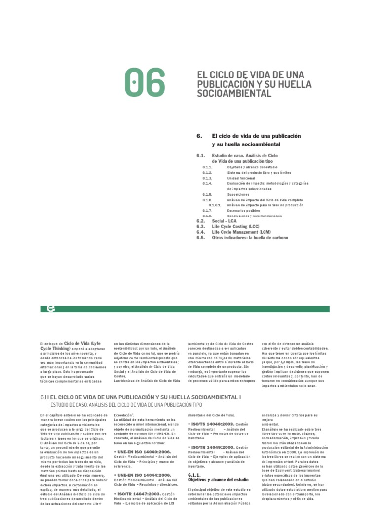 Ecoedicion Manual Cap06 Ciclo de Vida | PDF | Evaluación del ciclo de vida | Entorno natural