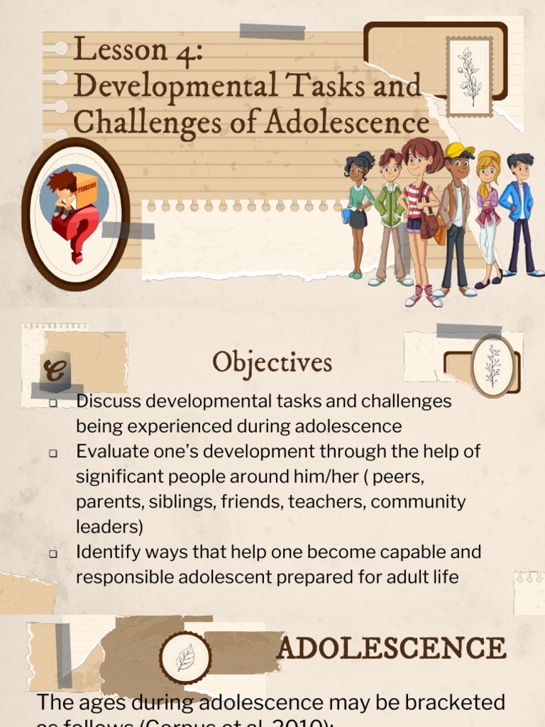 Lesson 4 Developmental Tasks and Challenges of Adolescence | PDF ...