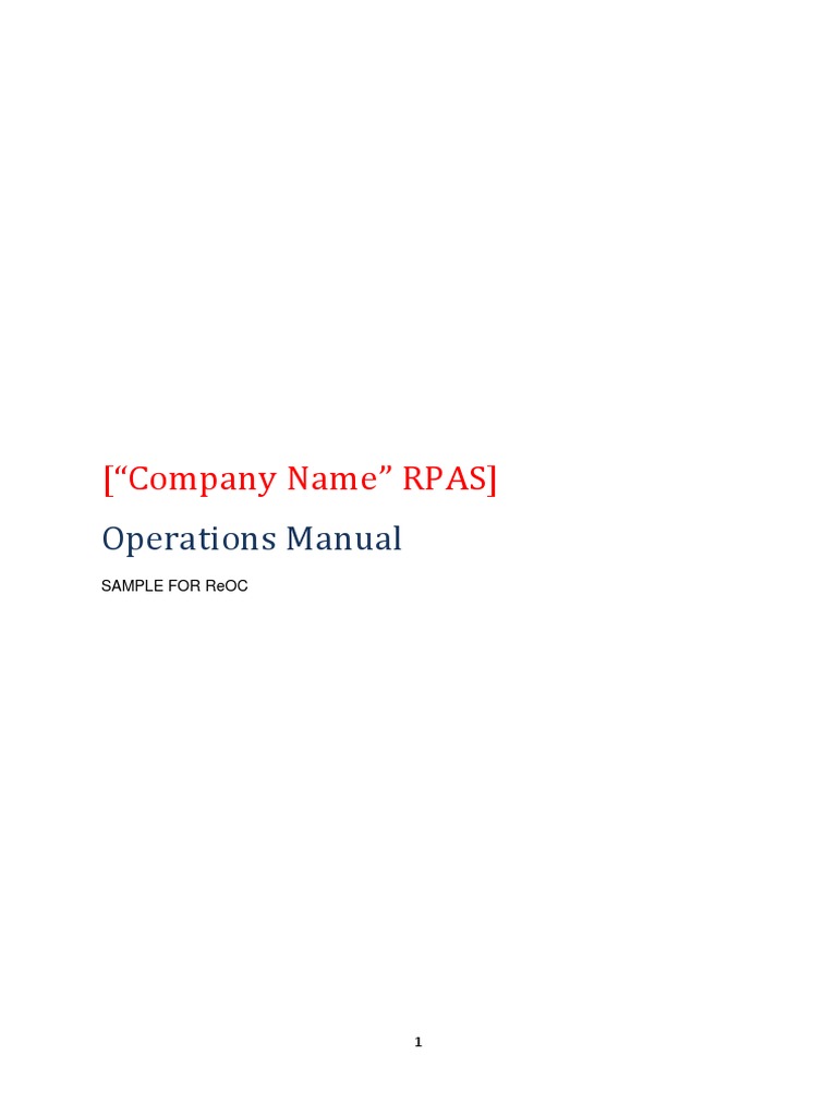 CAAV Sample Operations Manual | PDF | Unmanned Aerial Vehicle | Risk