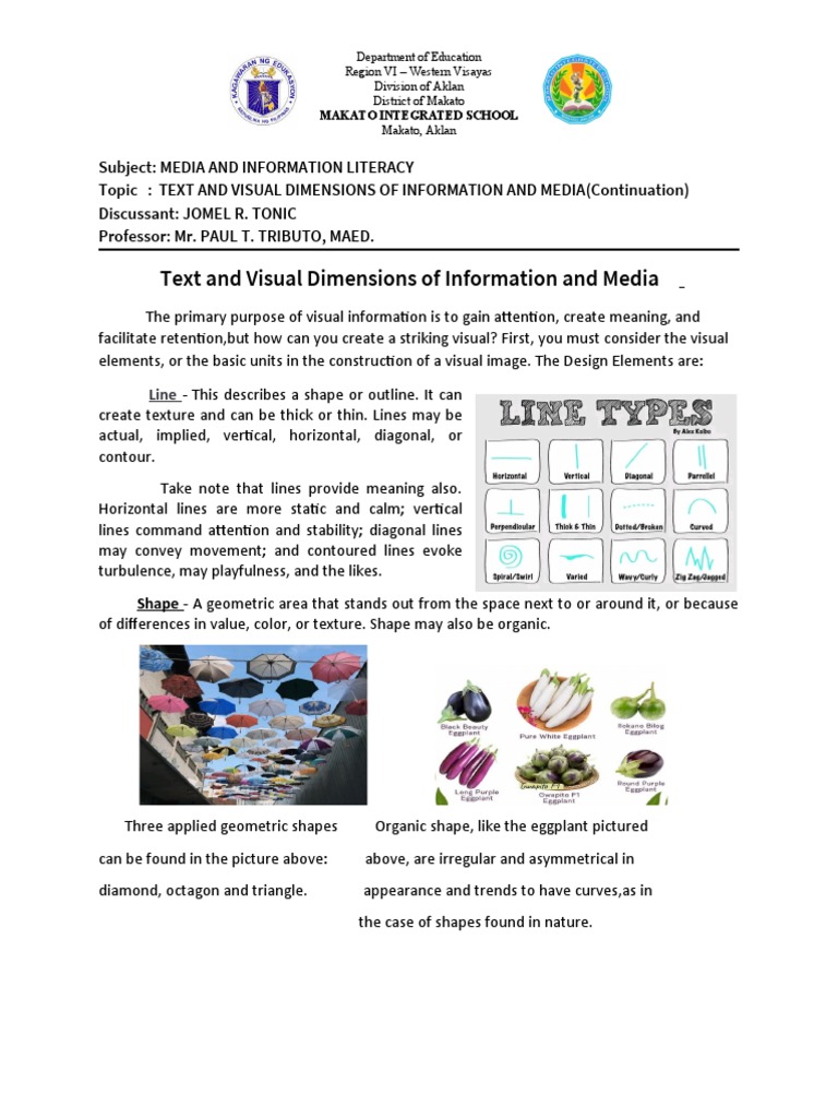Text and Visual Dimensions of Information and Media: Makato Integrated ...