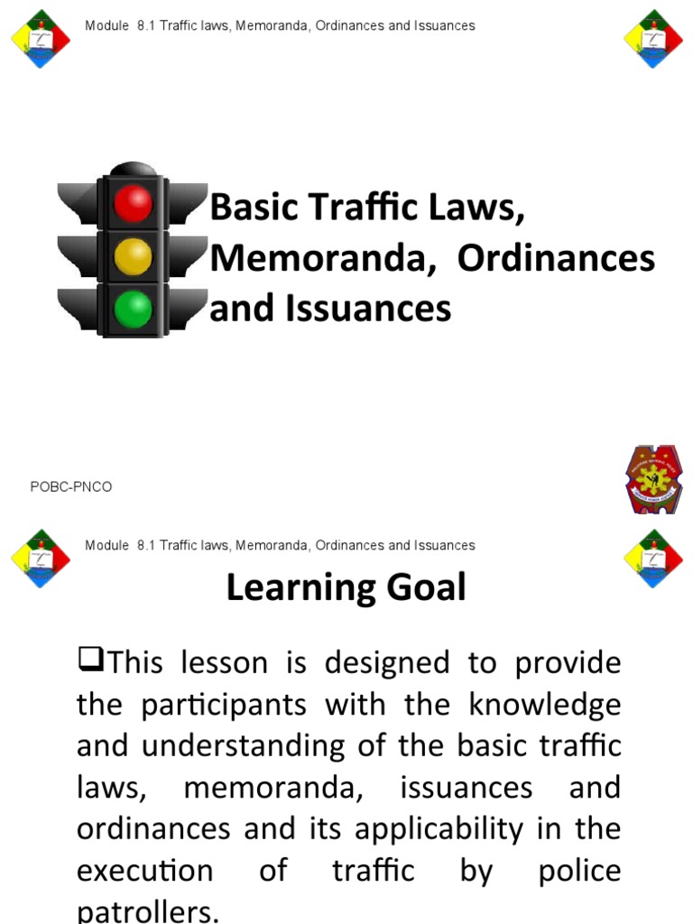 8.1 Traffic Laws Memoranda N Issuances Autosaved | Download Free PDF | Traffic | Pedestrian Crossing