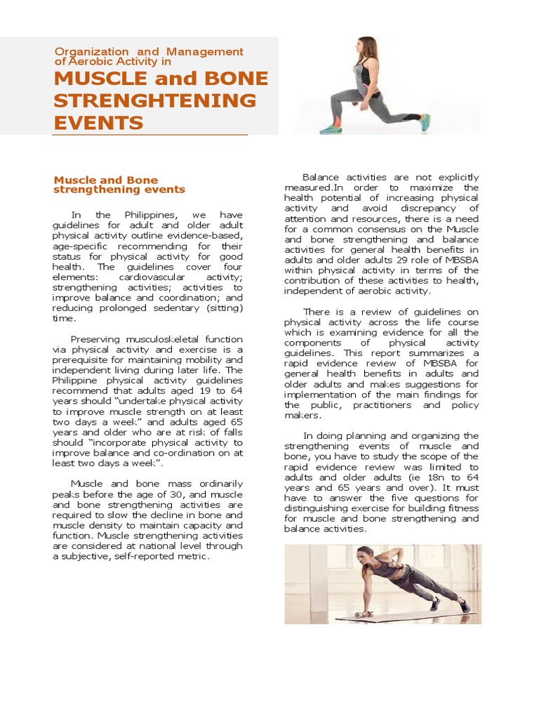 PE - MUSCLE and BONE STRENGHTENING EVENTS | PDF | Balance (Ability ...