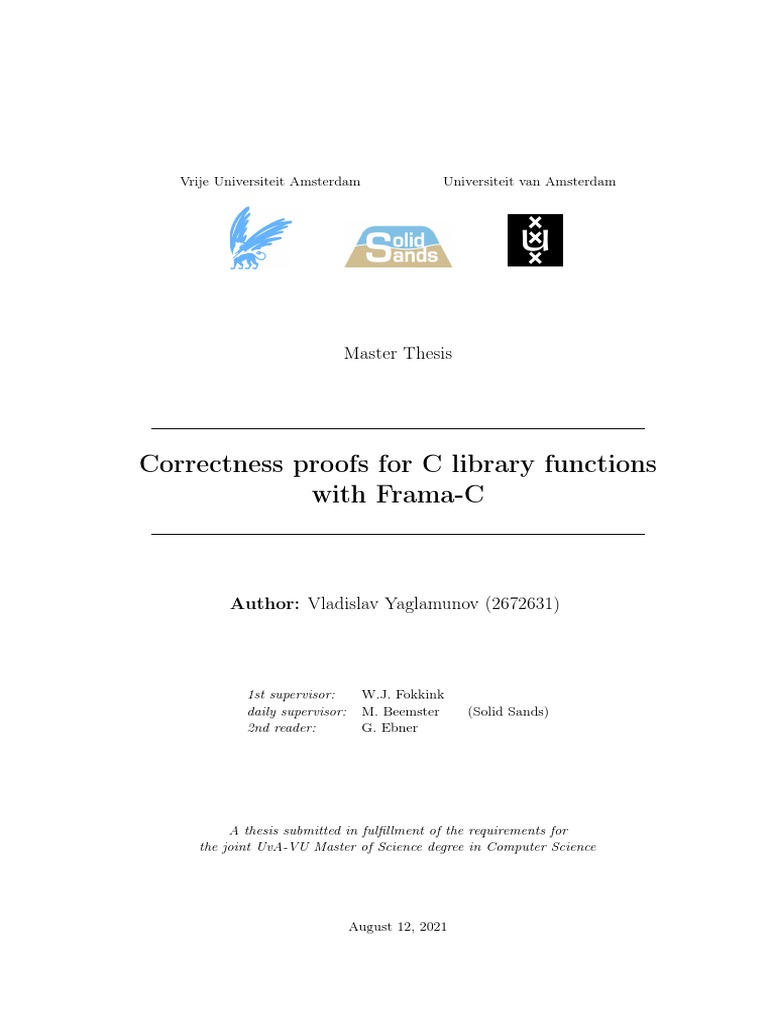 Correctness Proofs For C Library Functions | PDF | Pointer (Computer ... Correctness Proofs For C Library Functions | PDF | Pointer (Computer ...
