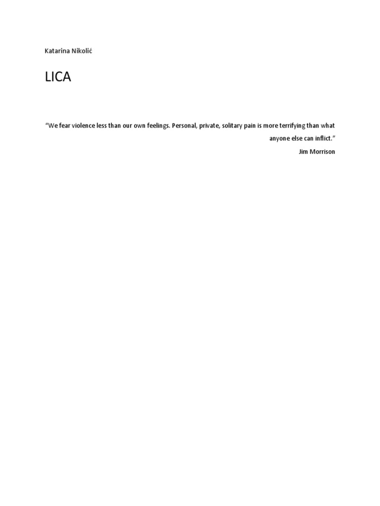 Lica, Drama Katarina Nikolic | PDF