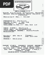 Fuel Receipt Sample | PDF