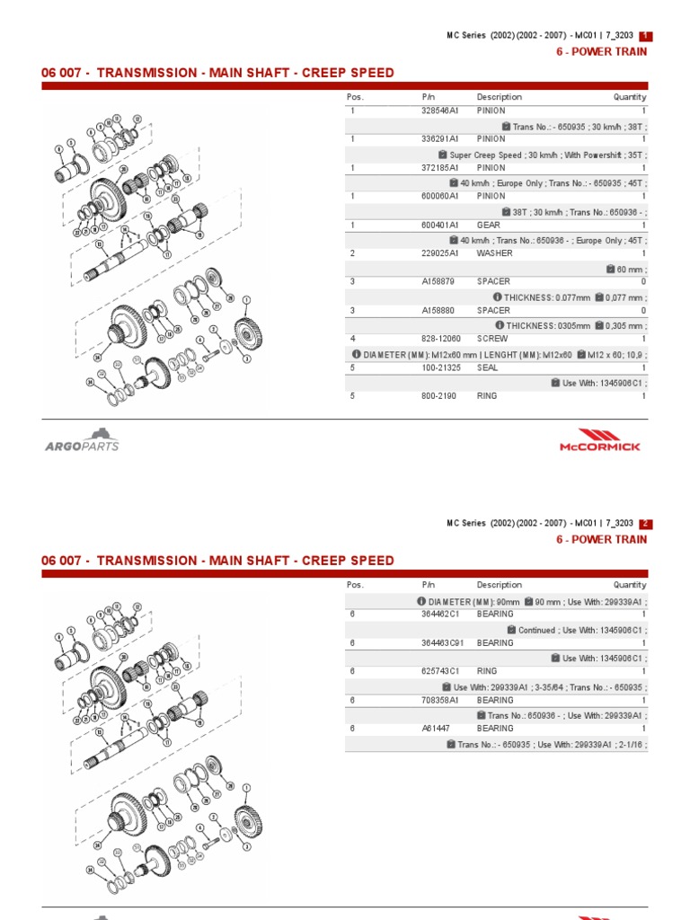 Mc135 - Transmission - Main Shaft - Creep Speed | PDF | Manufactured ...