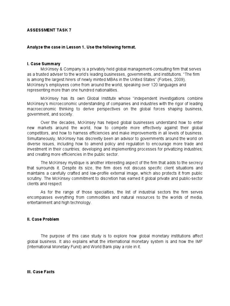 Mgt2 - Assessment Task 7 | PDF | Mc Kinsey & Company | Consultant