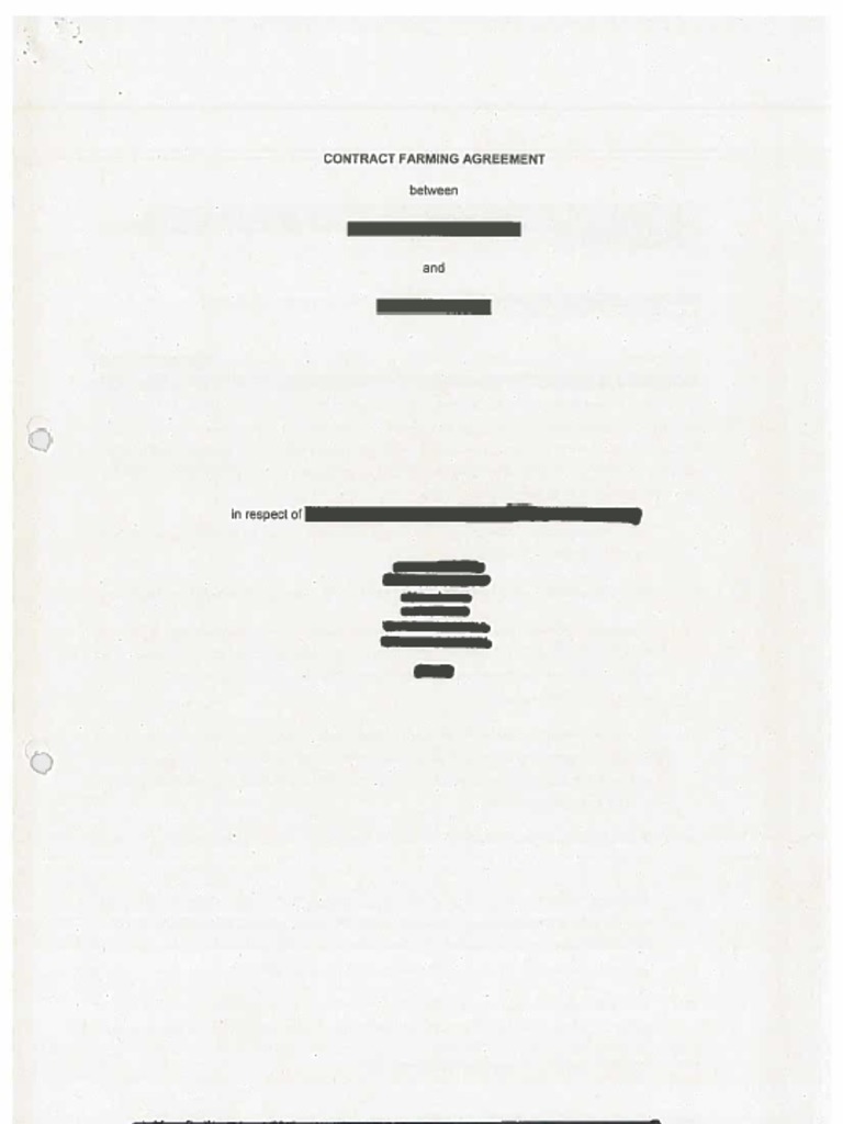 Example Contract Farming Agreement | PDF
