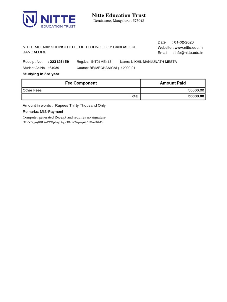 Nitte Education Trust | PDF