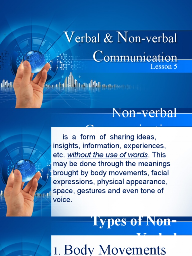 LESSON 5 Verbal Non Verbal Communication | PDF | Communication ...