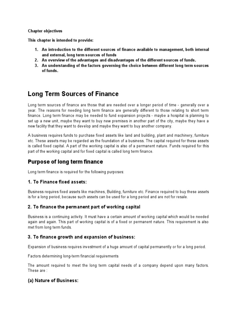 Chapter 3 LONG TERM SOURCES OF FINANCE | PDF | Stocks | Equity (Finance)