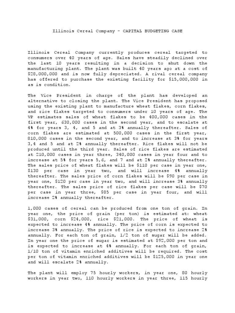 Capital Budgeting Case Study 1 | PDF | Bonds (Finance) | Internal Rate ...